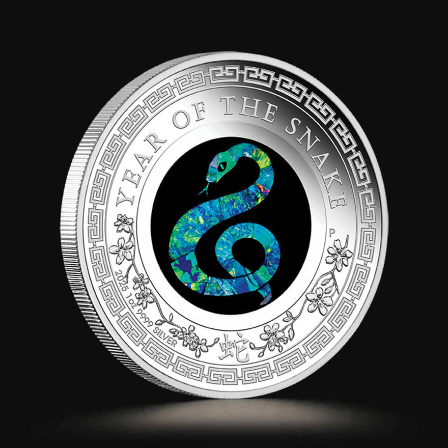 Srebrna moneta Australijski Lunar Rok Węża Opal 1 oz | Tavex