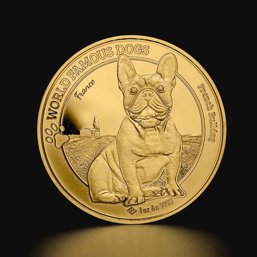 1 oz World Famous Dogs French Bulldog Gold Coin | Tavex