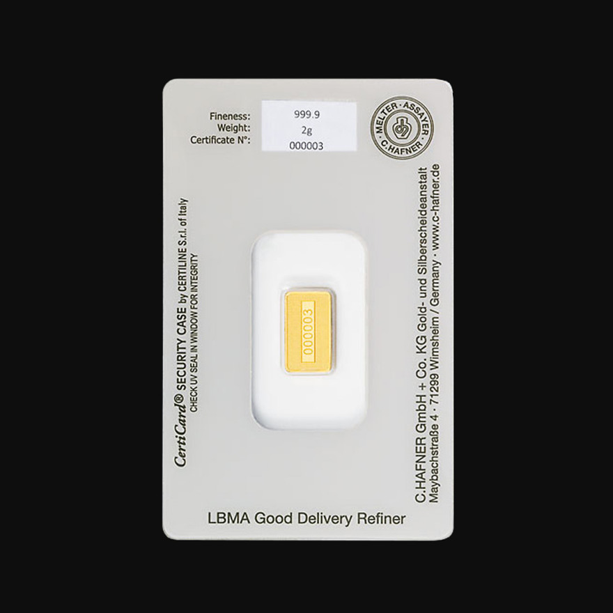 Sztabka złota 2g C.HAFNER | Tavex