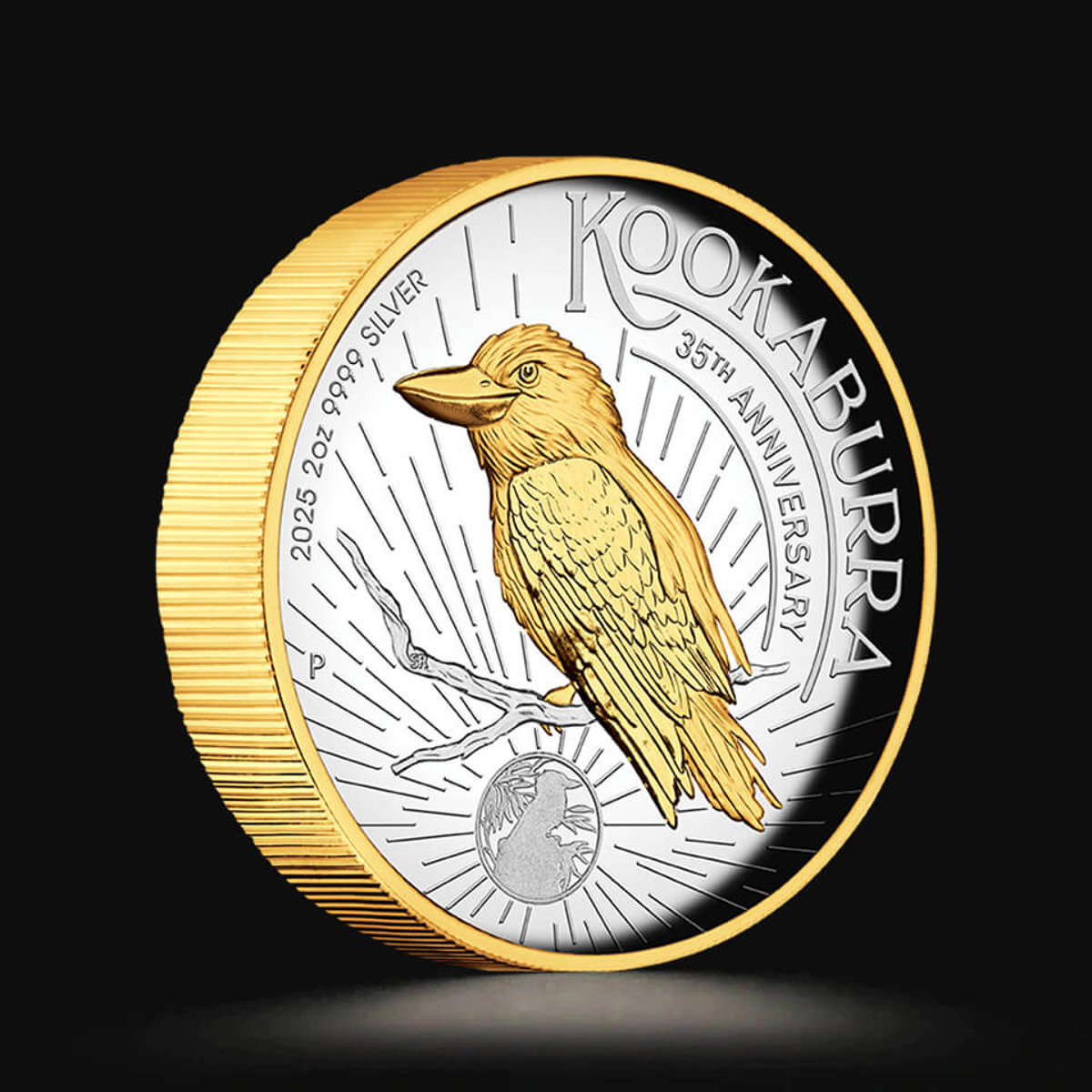 Srebrna moneta Kookaburra Proof High Relief Pozłacana 2 oz | Tavex
