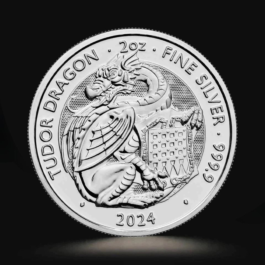 2 oz The Royal Tudor Beasts: Tudor Dragon Silver Coins* | Tavex