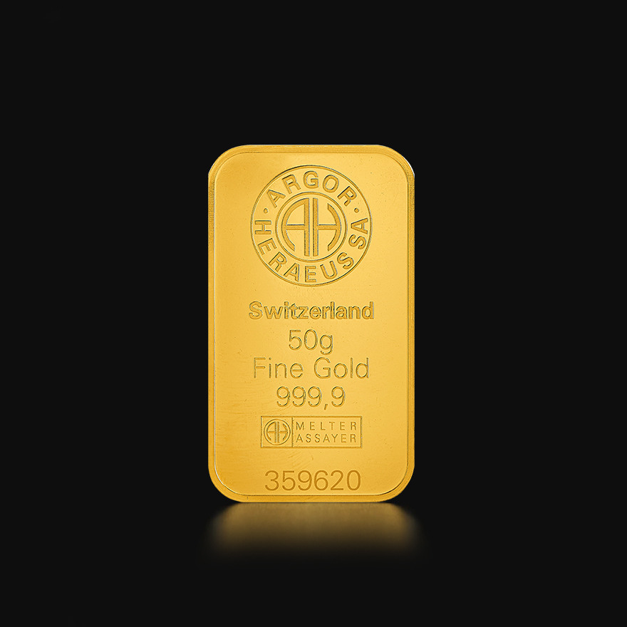 50 gram Argor-Heraeus Gold Bar | Tavex