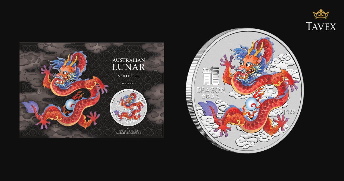Srebrna moneta Lunar Rok Smoka: Czerwony Smok 1 oz | Tavex